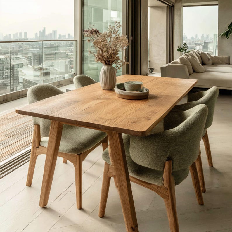 Solid Walnut Live Edge Dining Table, Rustic Farmhouse Kitchen Furniture ...