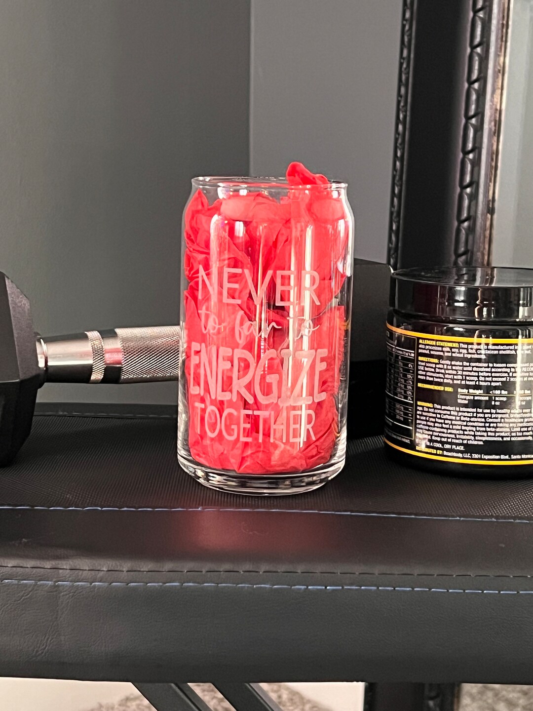 Custom Energize Glass Beer Can Cup, Ice Coffee Cup, Beer Can Cup ...