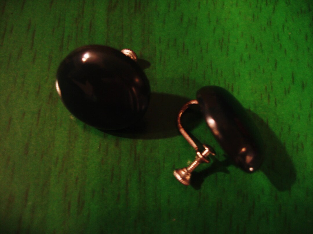 Vintage 1960s Deep Green Screw on Earrings Earbobs - Etsy