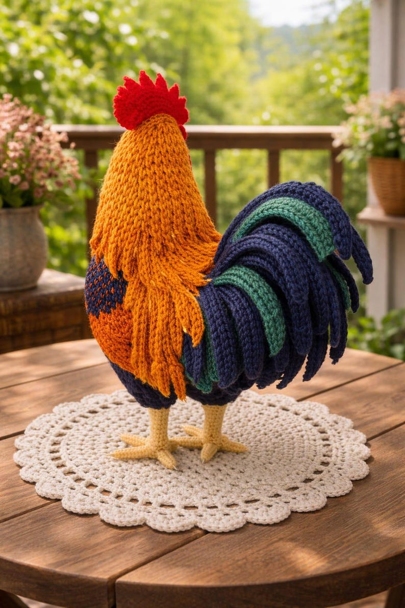 Amigurumi Rooster Crochet Pattern, Farmhouse Decor PDF Tutorial ...