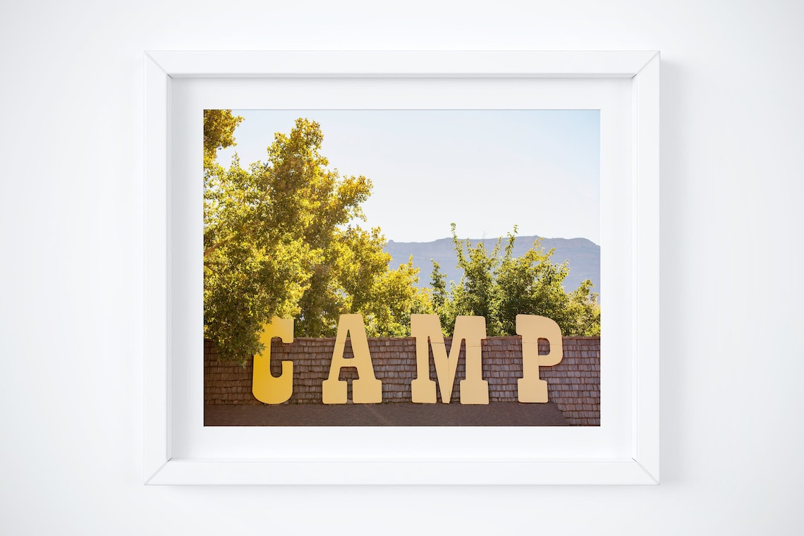 Vintage Camping Photo Print Retro Sign Photograph Rustic | Etsy