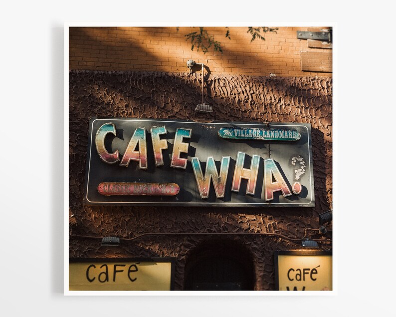 Cafe Wha? Print - American Music Landmarks - Vintage Signs of New York ...