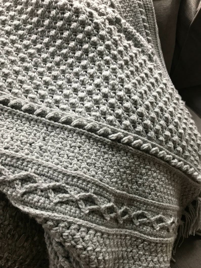 Dublin Aran Afghan Slate Grey - Etsy