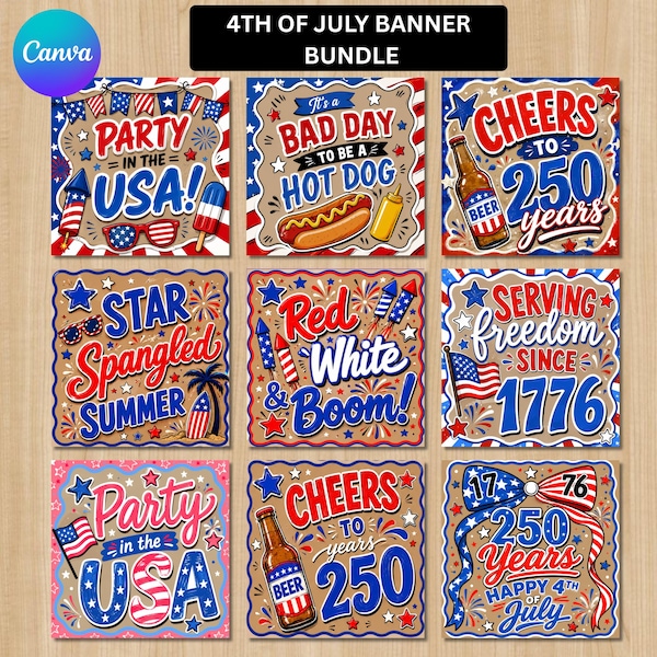 July Banners - Etsy