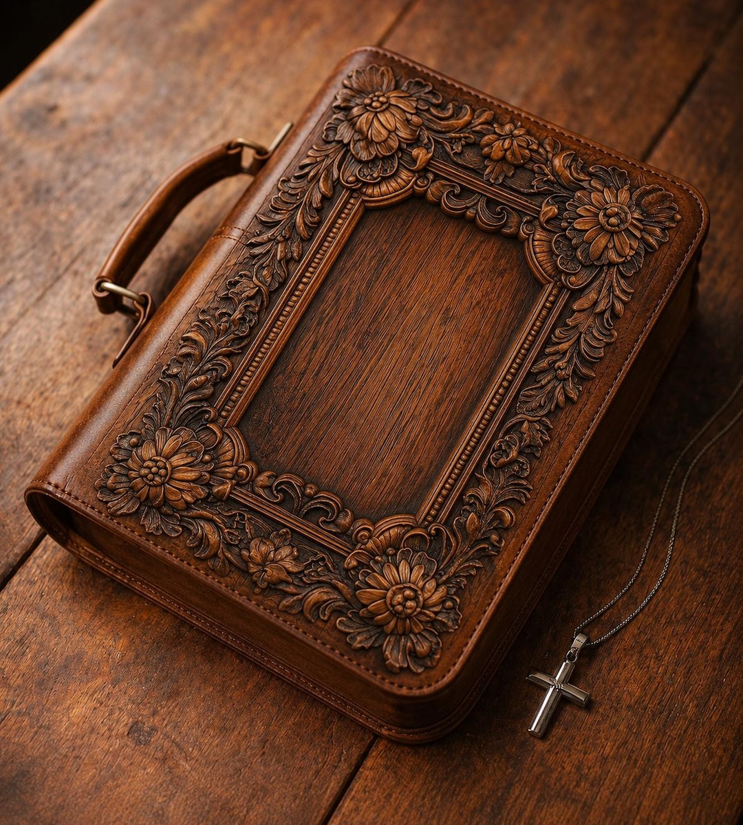 Handmade Leather Bible Cover – Vintage Full Grain Leather Bible Case ...