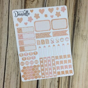 Rose Gold Planner Sticker Kit, Functional Planner Stickers, Icon ...