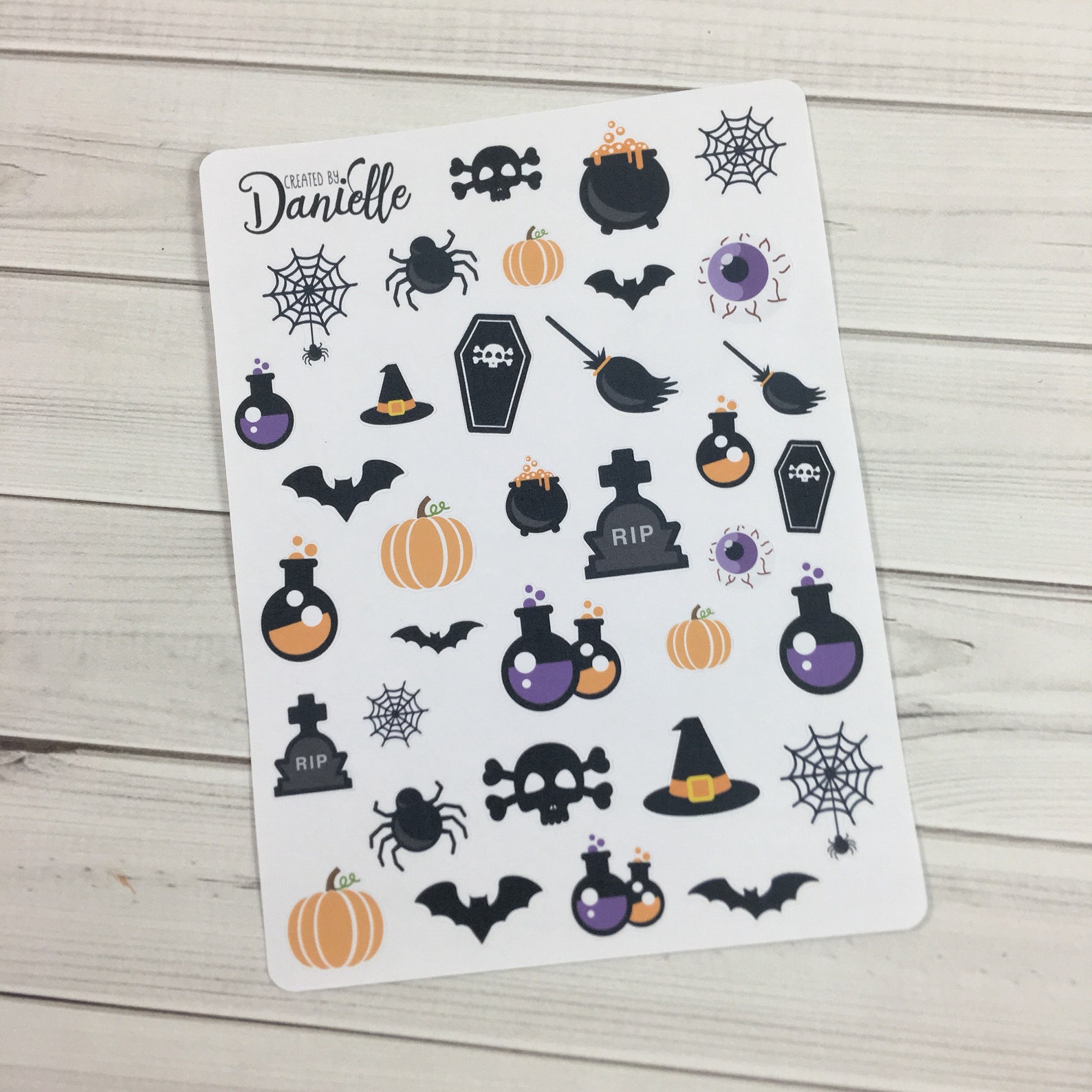 Halloween Planner Sticker Set October Planner Stickers Fall - Etsy
