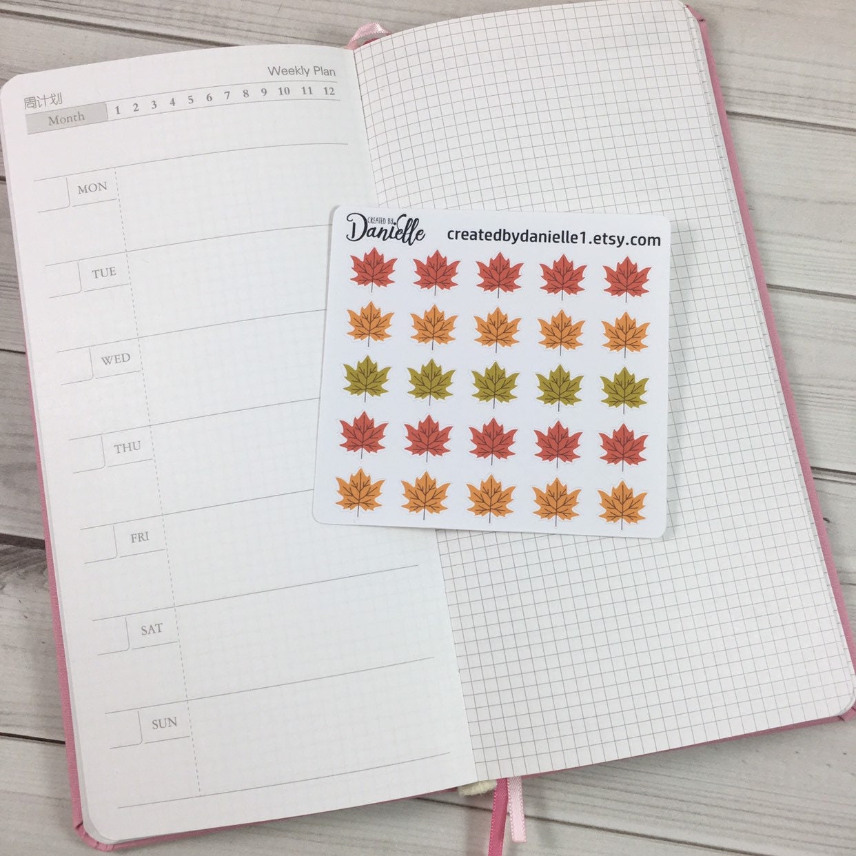 Maple Leaf Planner Stickers Fall Planner Stickers Bullet | Etsy
