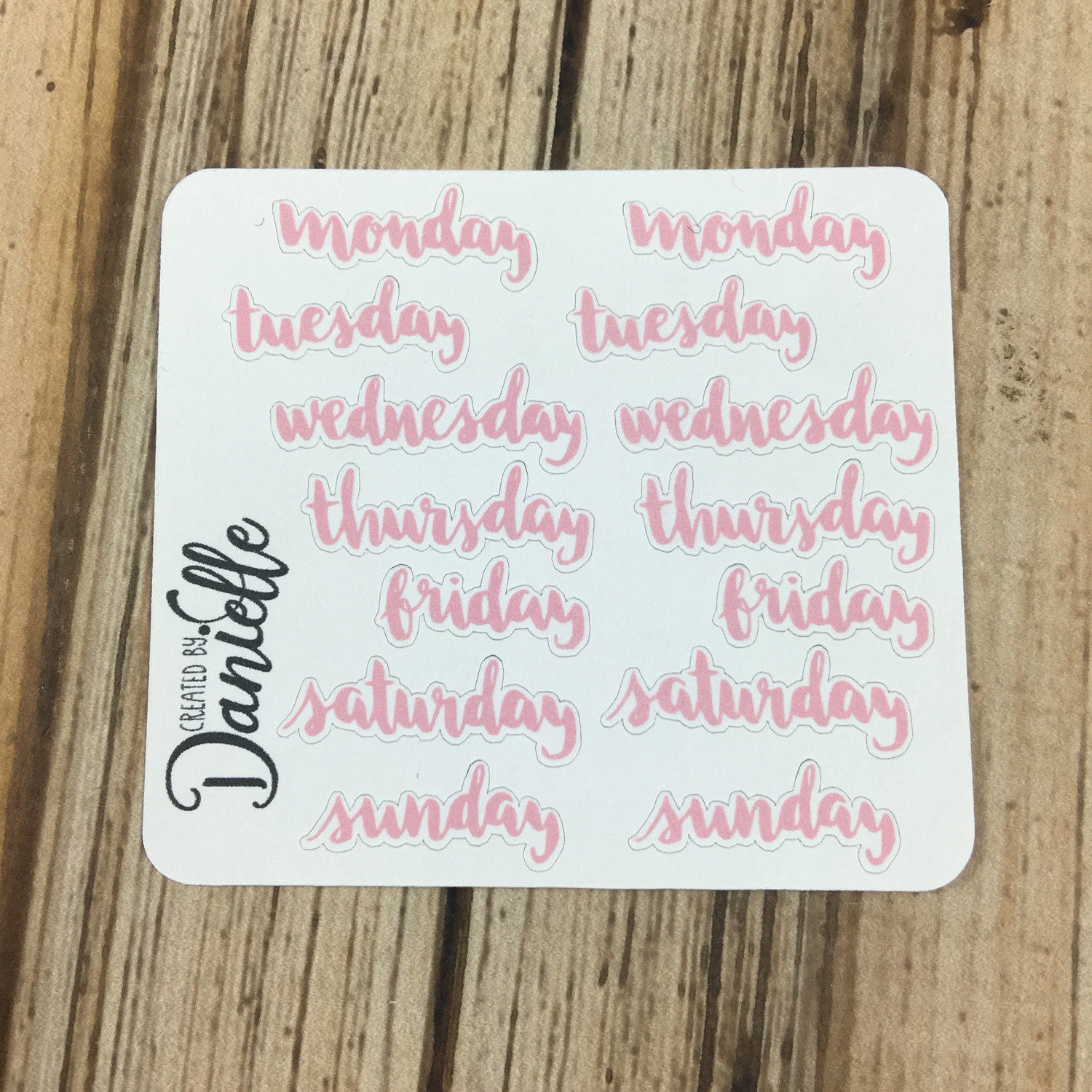 Script Stickers Bullet Journal Sticker Undated Planner Sticker Pink Day ...