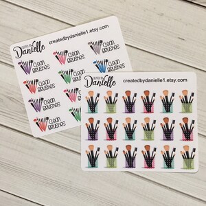 Clean Makeup Brushes Planner Stickers, Fashion Stickers, Clean Make up ...