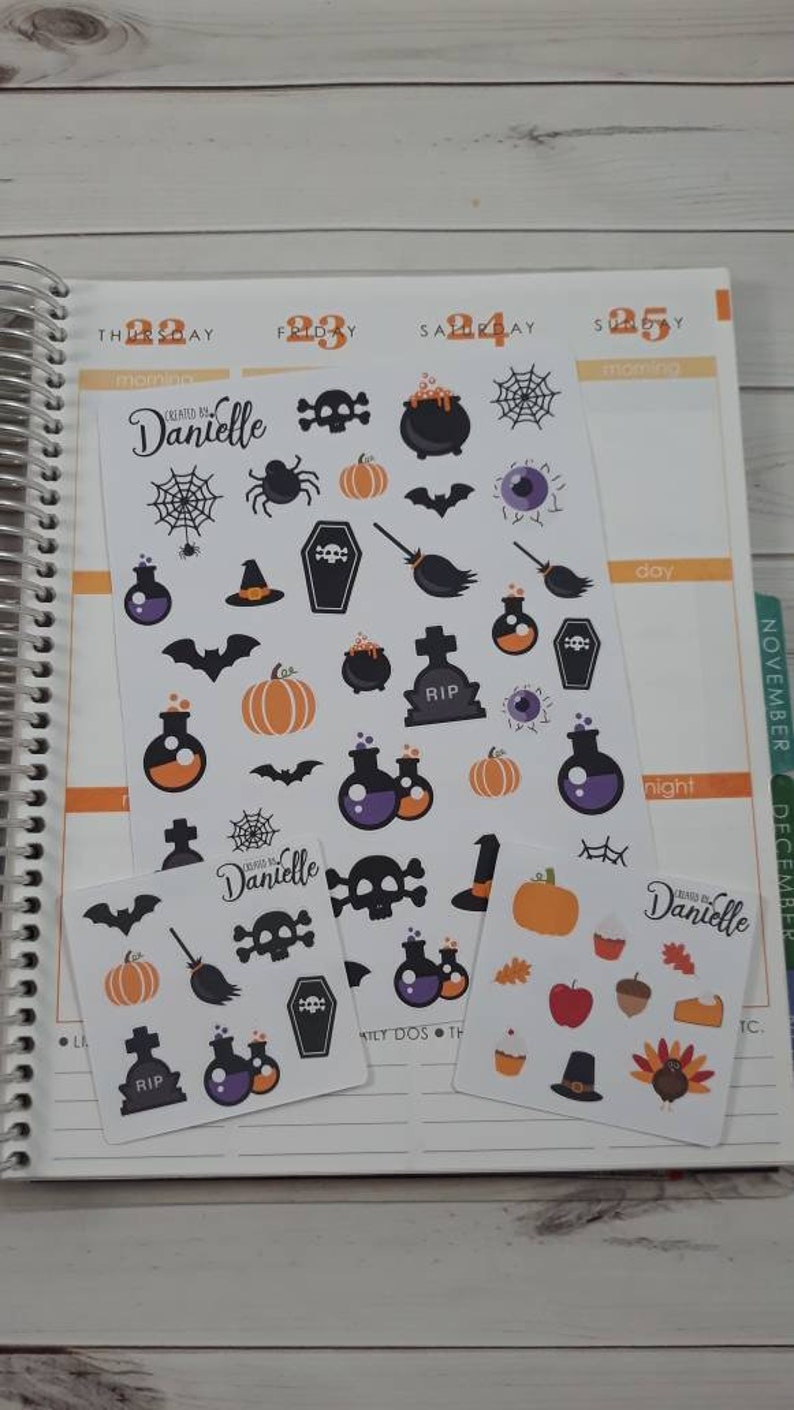Halloween Planner Sticker Set October Planner Stickers Fall - Etsy