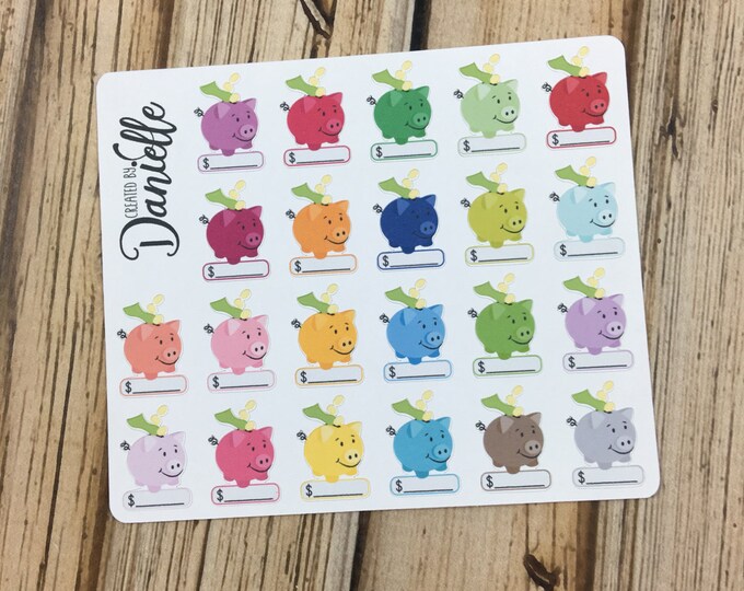 Savings Bank Planner Stickers, Money Tracker Stickers, Savings Sticker ...