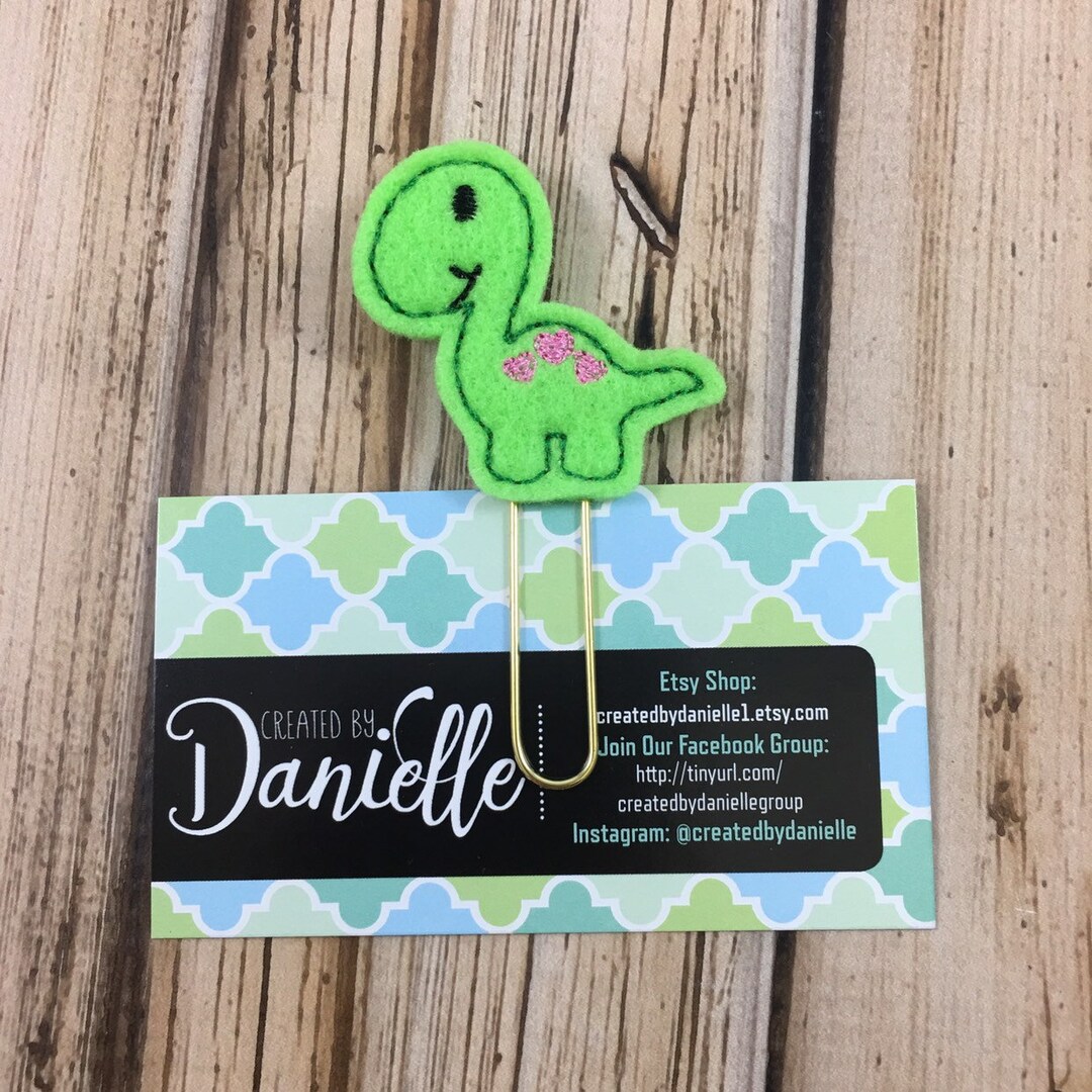 Dinosaur Bookmark Planner Clip Felt Paper Clip Dinosaur - Etsy