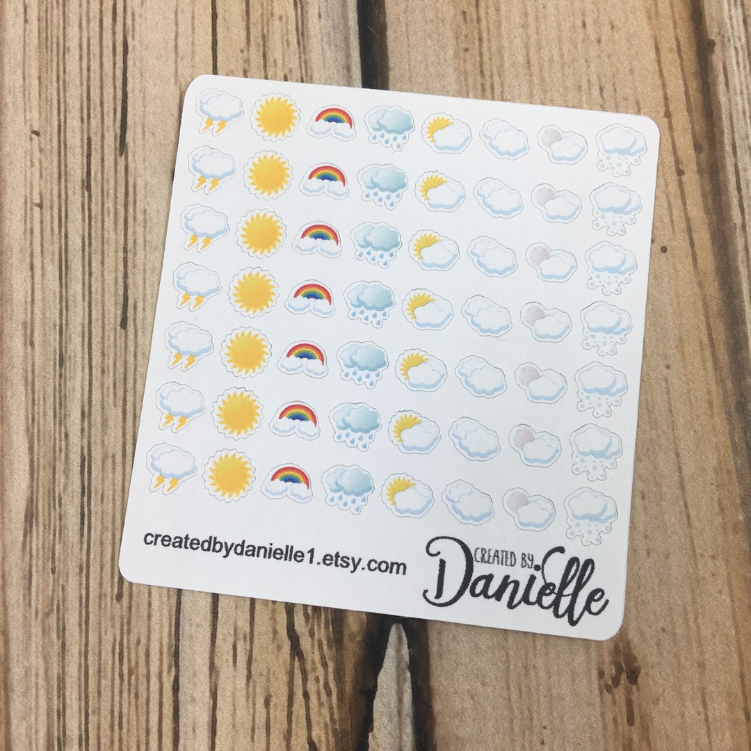 Tiny Weather Stickers Weather Planner Stickers Daily Weather - Etsy