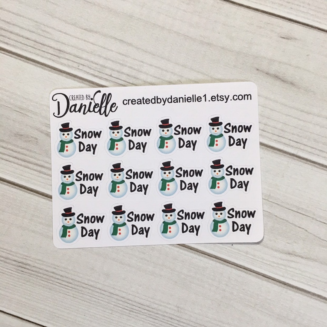 Snow Day Planner Stickers School Event Stickers Homeschool - Etsy