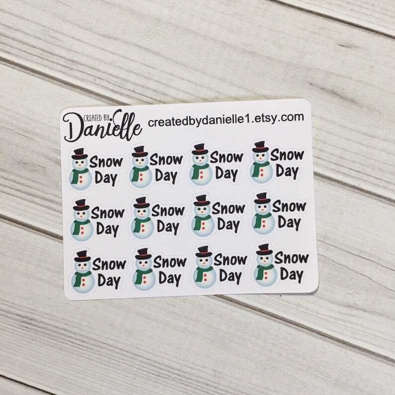 Snow Day Planner Stickers School Event Stickers Homeschool | Etsy