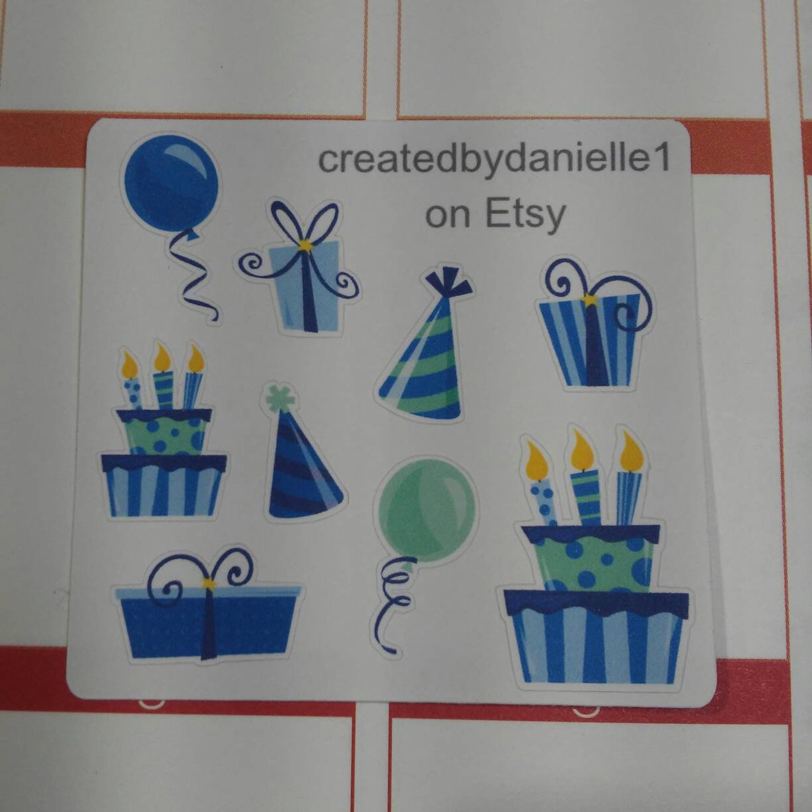 Blue Birthday Party Sticker Sampler, Birthday Planner Stickers ...