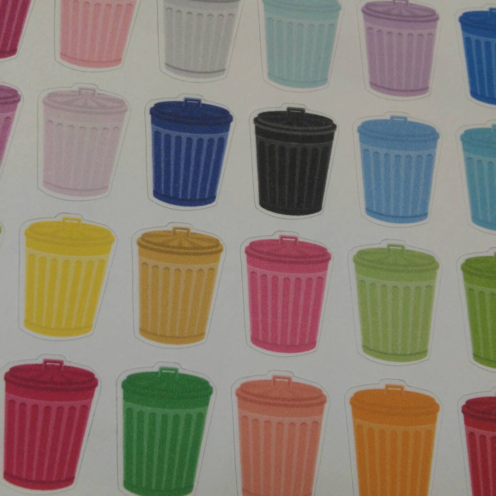 Colorful Garbage Planner Stickers Trash Can Sticker Two 2 | Etsy
