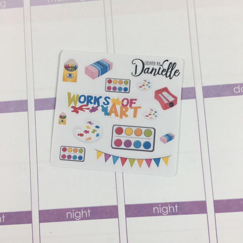 Art Sample Planner Stickers Kids Craft Stickers Paint and | Etsy