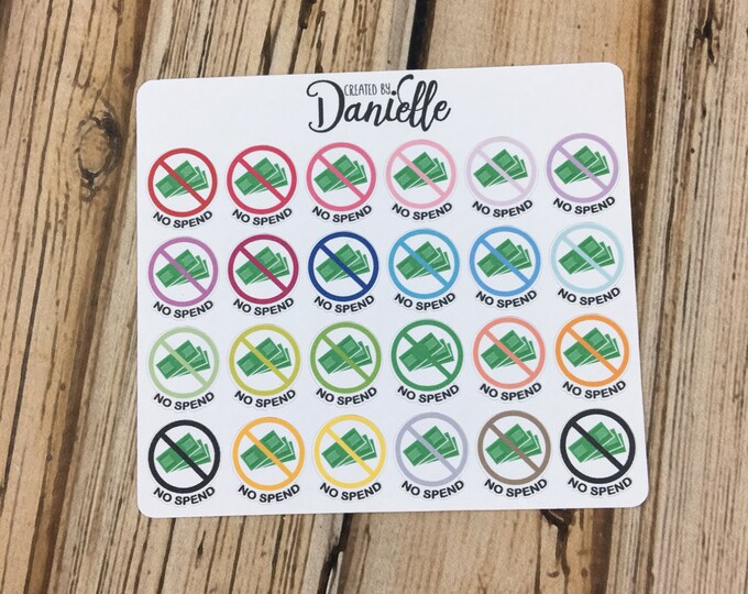 No Spend Stickers, No Spend Planner Stickers, No Spend Tracker Stickers ...