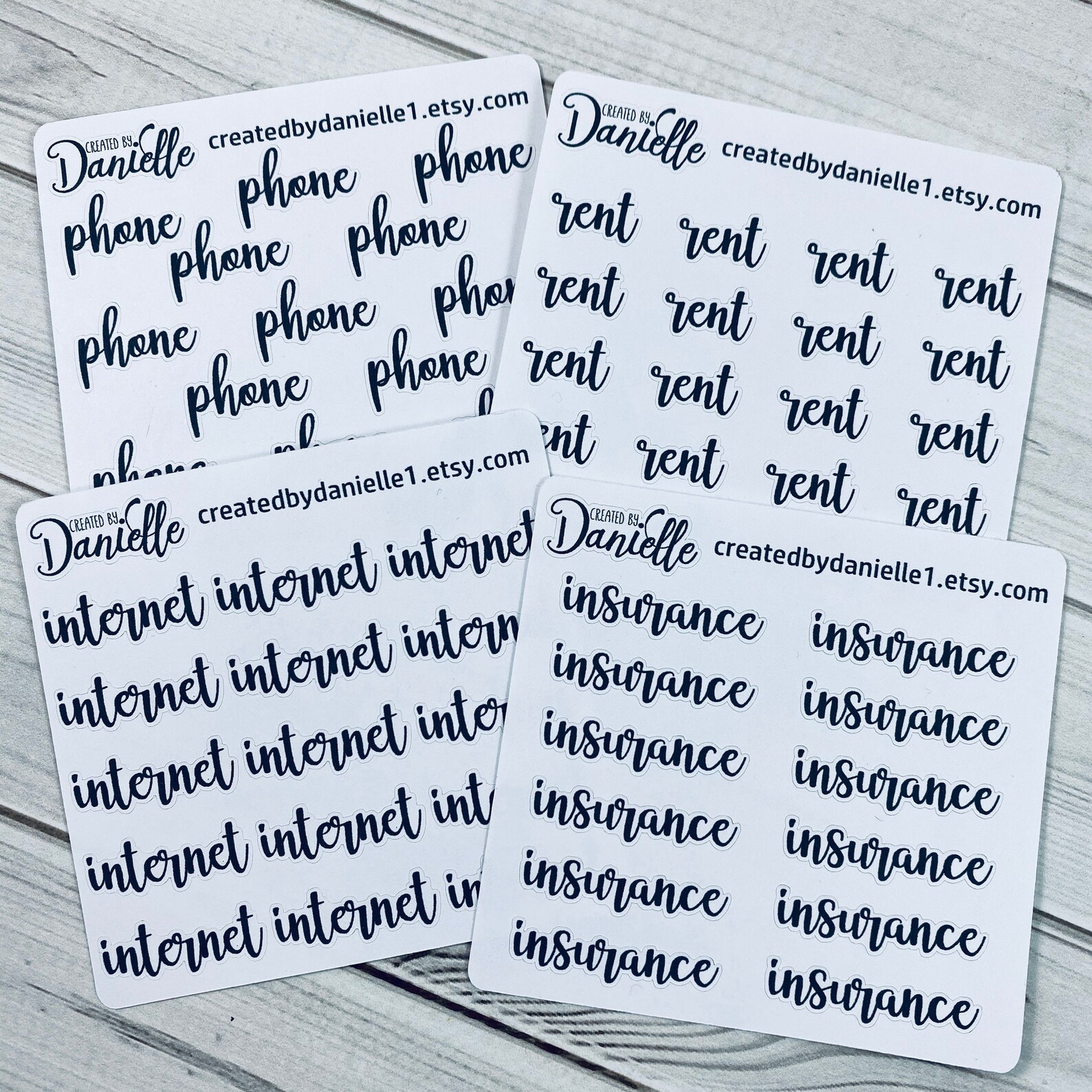 Phone Script Word Planner Stickers for Calendar Journal | Etsy