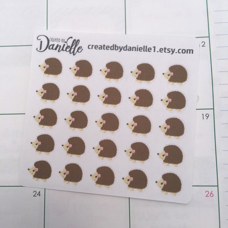 Hedgehog Planner Stickers Woodland Forest Animal Stickers - Etsy