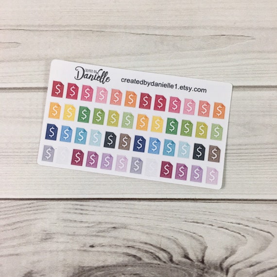 Tiny Bill Icon Stickers Pay Bill Stickers Money Savings | Etsy
