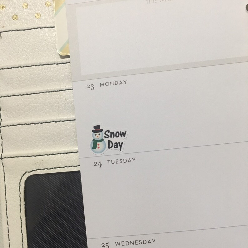 Snow Day Planner Stickers School Event Stickers Homeschool | Etsy