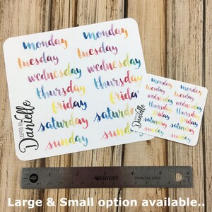 Rainbow Days of the Week Planner Stickers for Calendar, Journal ...