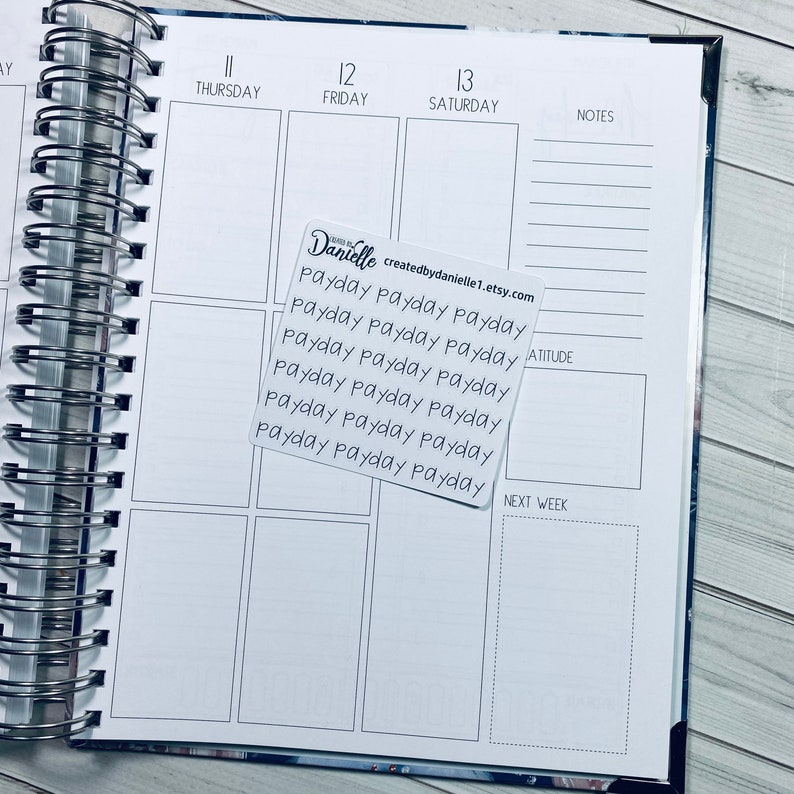 Payday Print Word Planner Stickers for Calendar Journal - Etsy