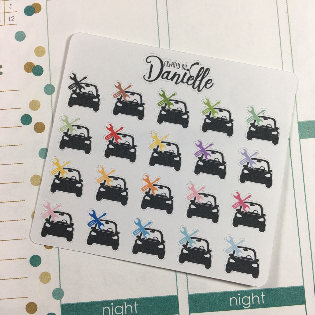Car Maintenance Repair Planner Stickers for Calendar Notebook - Etsy