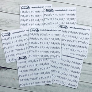 Payday Print Word Planner Stickers for Calendar Journal - Etsy