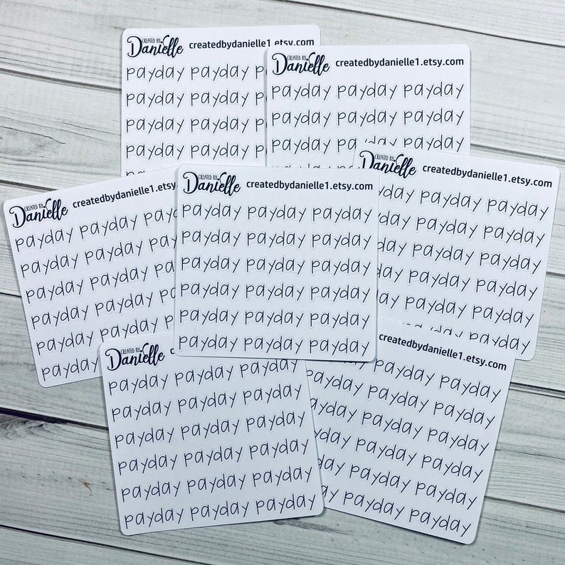 Payday Print Word Planner Stickers for Calendar Journal - Etsy
