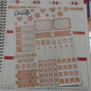 Rose Gold Planner Sticker Kit, Functional Planner Stickers, Icon ...