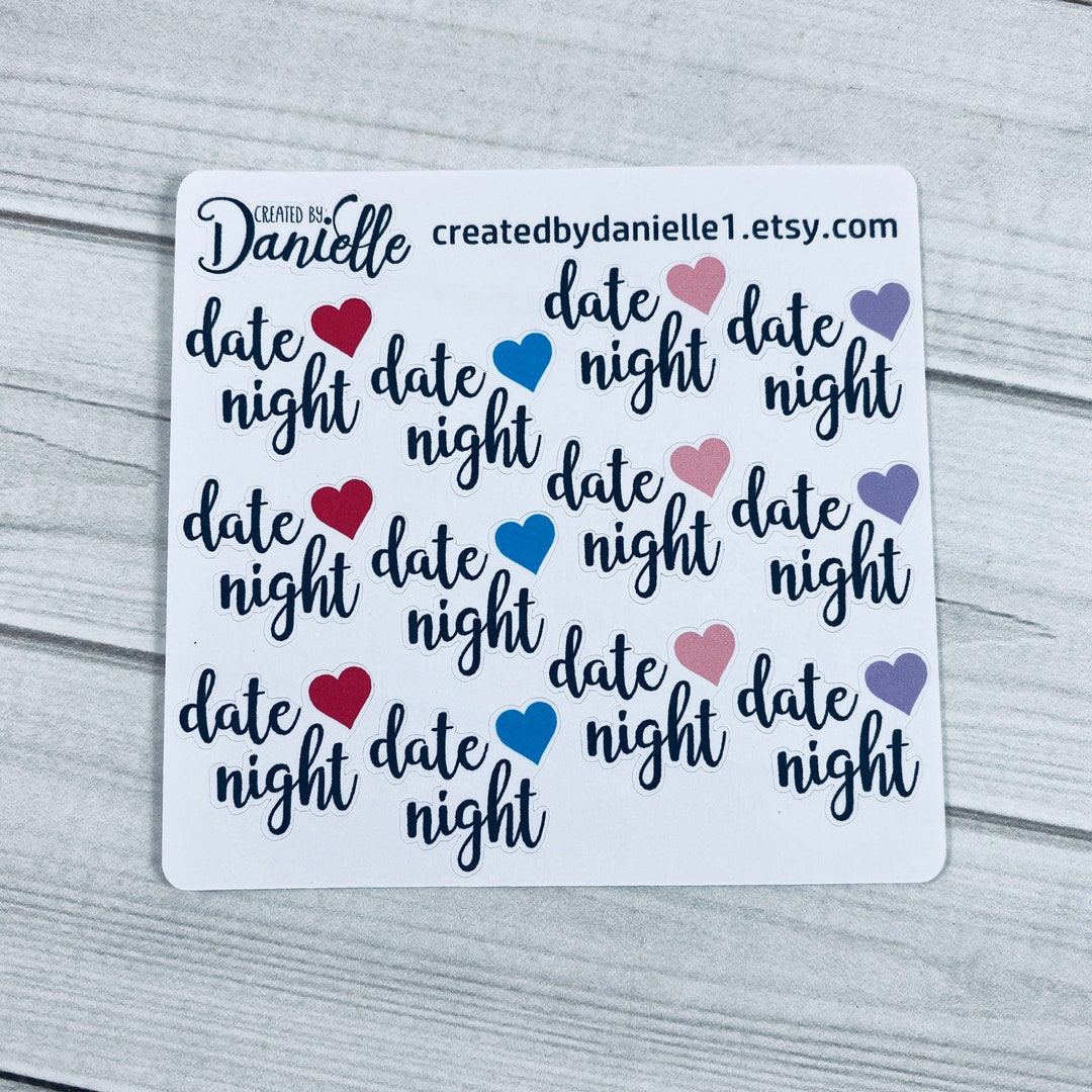Date Night Planner Stickers, Planner Stickers for Happy Planner, Erin ...