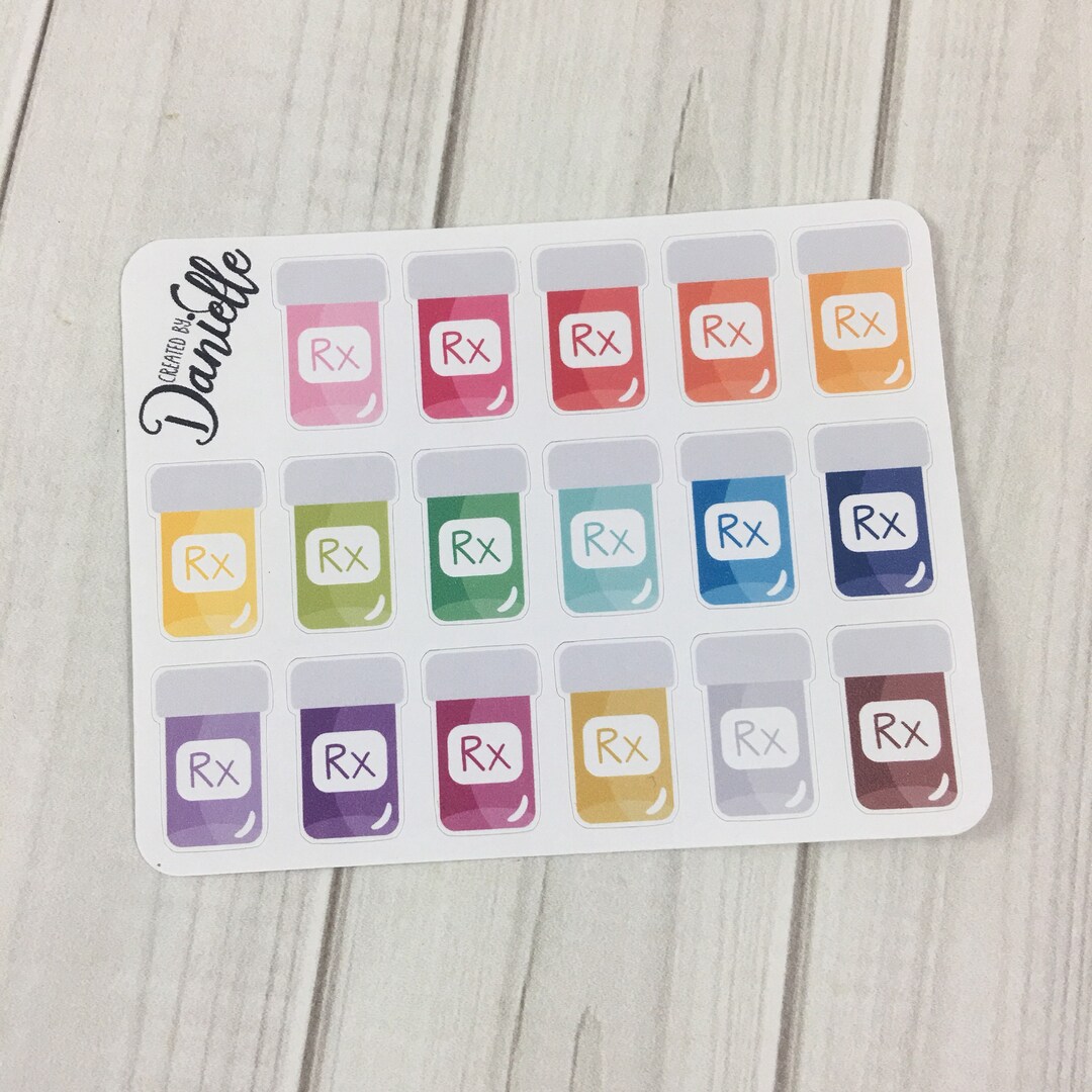 Medicine Stickers RX Tracker Stickers Vitamin Reminder - Etsy