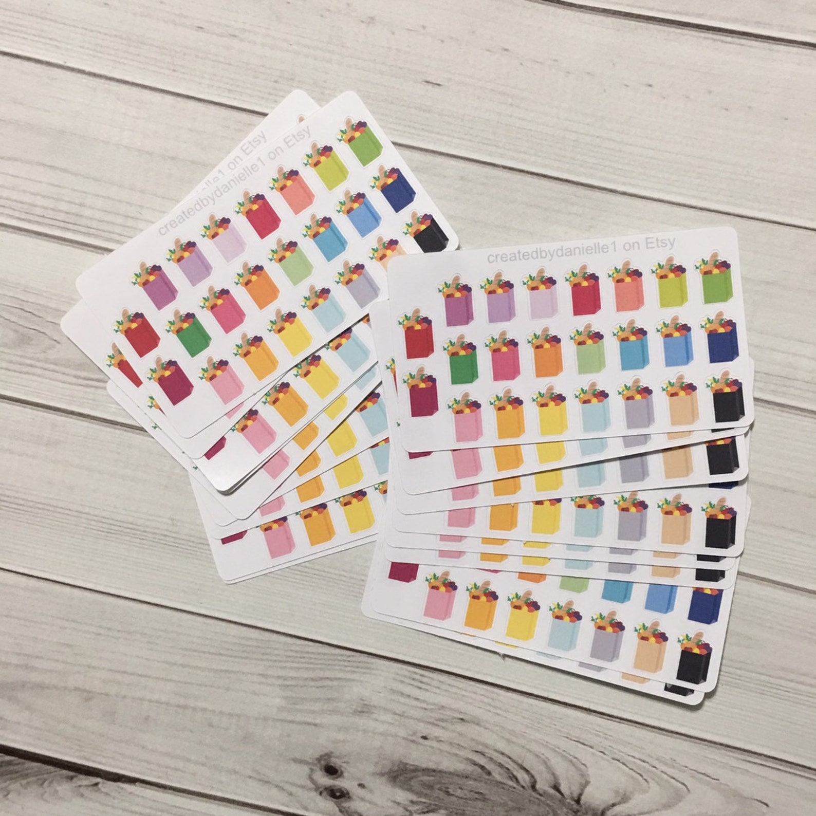 Mini Grocery Bag Planner Stickers Groceries Planner Stickers - Etsy