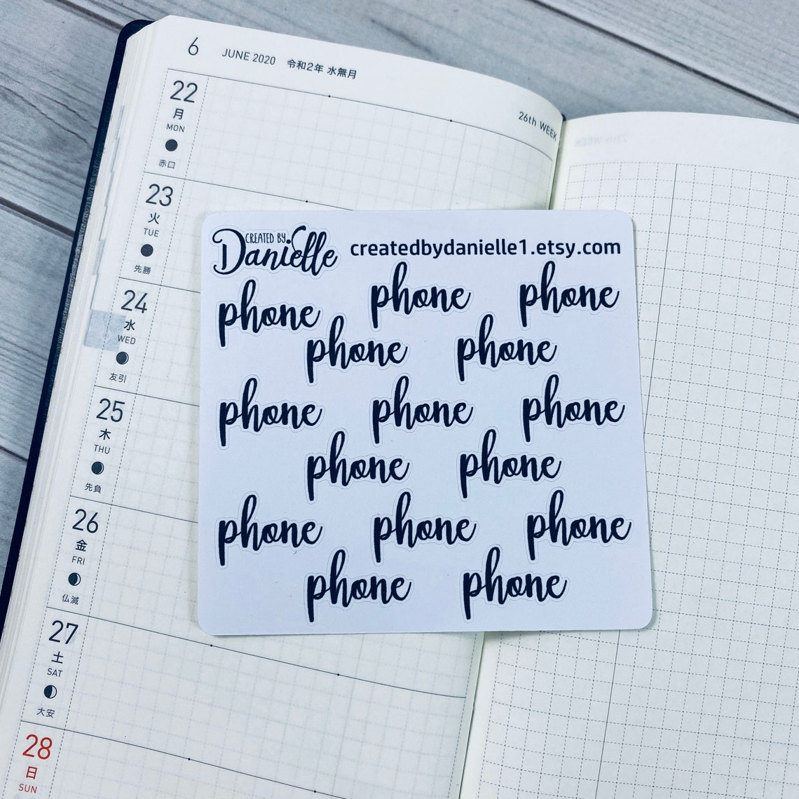 Phone Script Word Planner Stickers for Calendar Journal | Etsy