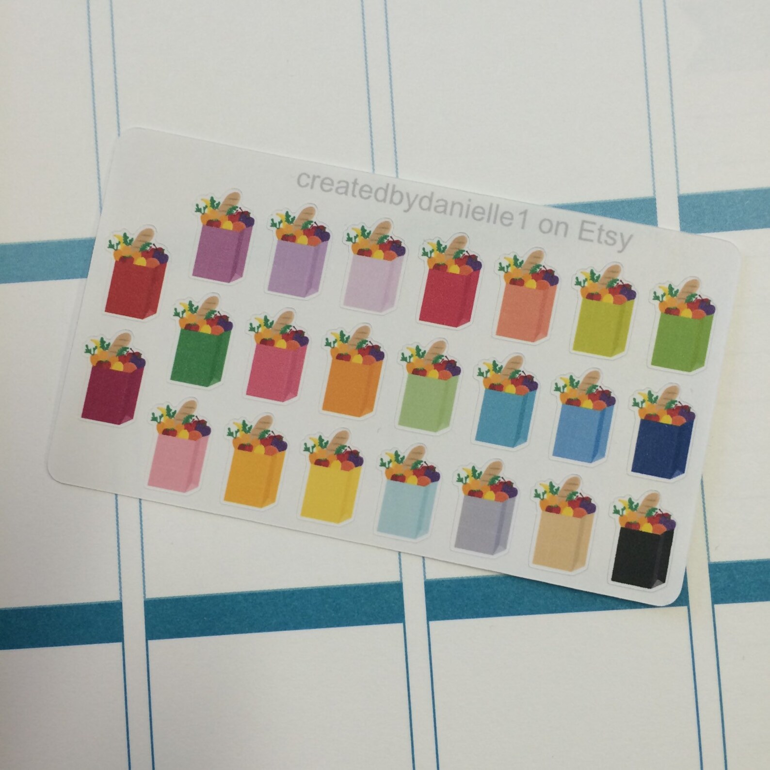 Mini Grocery Bag Planner Stickers Groceries Planner Stickers - Etsy