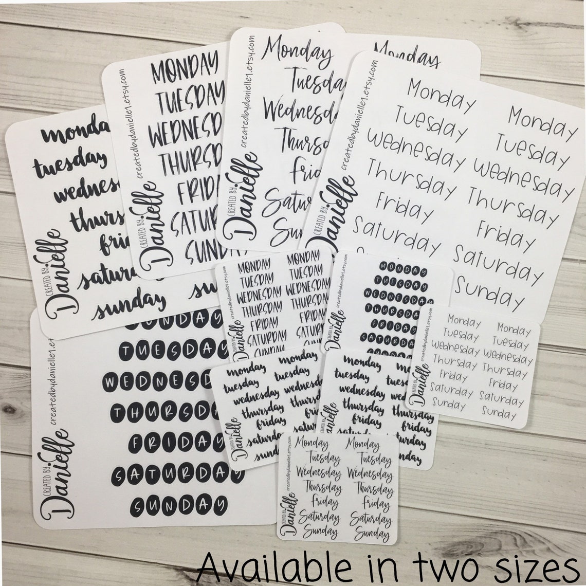 Black Days of the Week Daily Planner Stickers Bullet Journal | Etsy