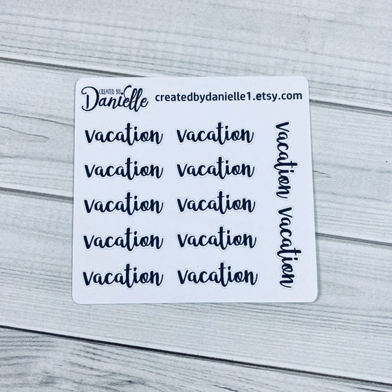 Vacation Script Word Planner Stickers for Calendar Journal - Etsy