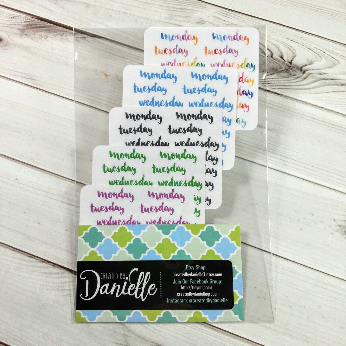 Rainbow Days of the Week Planner Stickers for Calendar | Etsy