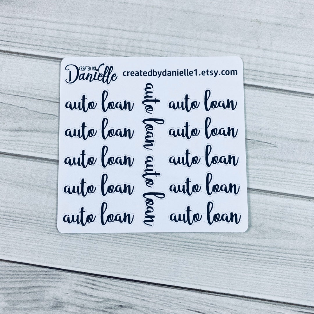 Auto Loan Script Word Planner Stickers for Calendar, Journal, Notebook ...