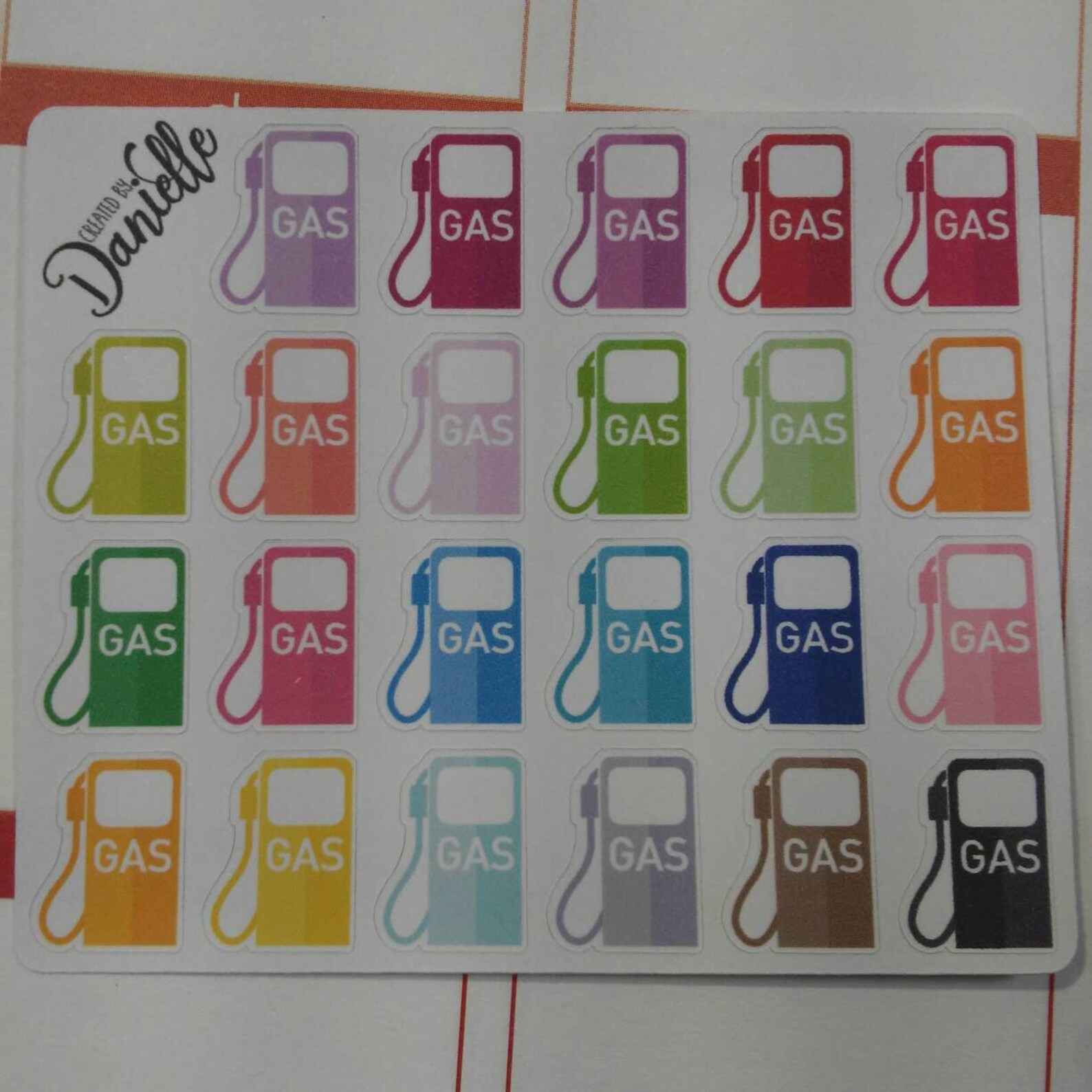 Gas Planner Stickers, Fuel Tracker Stickers, Car Planner Stickers, Gas ...