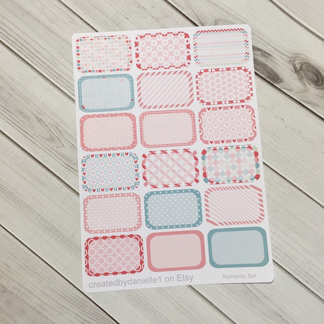 Romantic Half Box Planner Stickers, Decorative Half Box Stickers ...