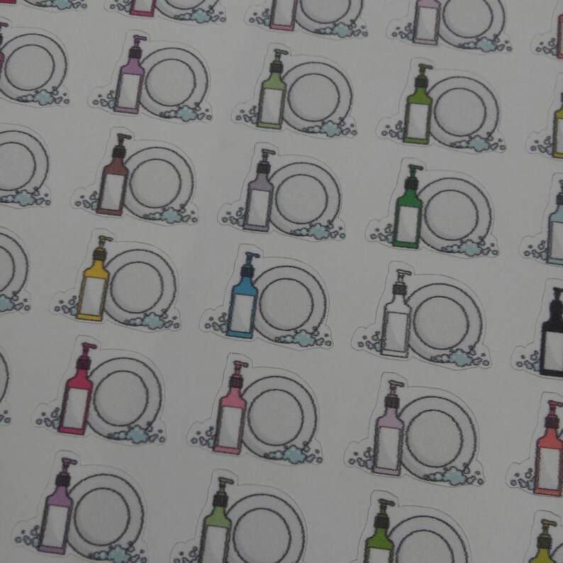 Dishes Stickers Cleaning Planner Stickers Chores Planner - Etsy