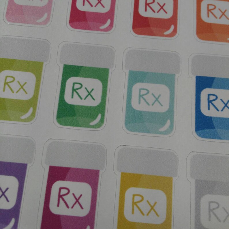 Medicine Stickers RX Tracker Stickers Vitamin Reminder - Etsy