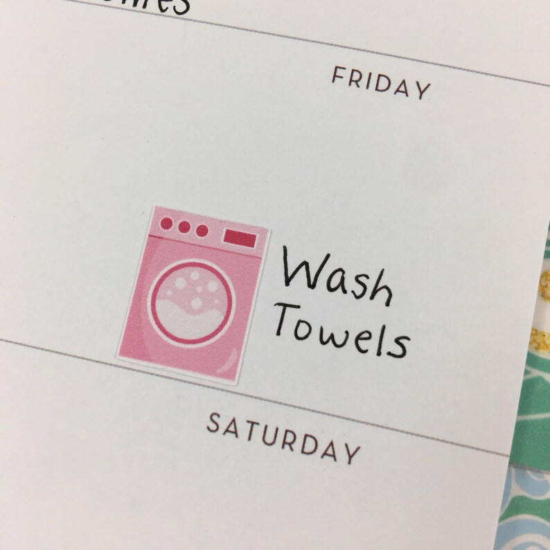 Laundry Planner Stickers Cleaning Clothes Planner Stickers | Etsy