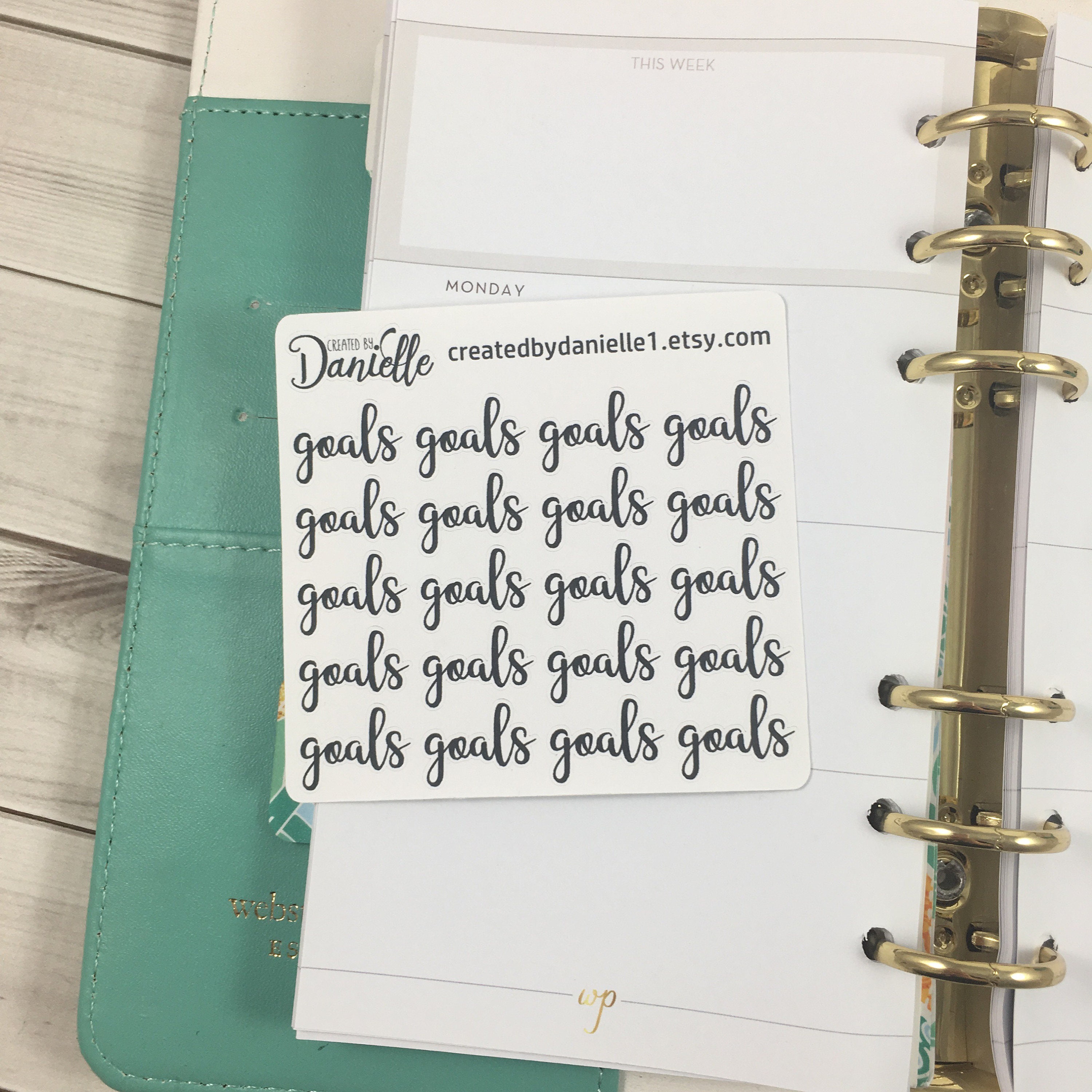 Goals Script Word Planner Stickers for Calendar Journal | Etsy