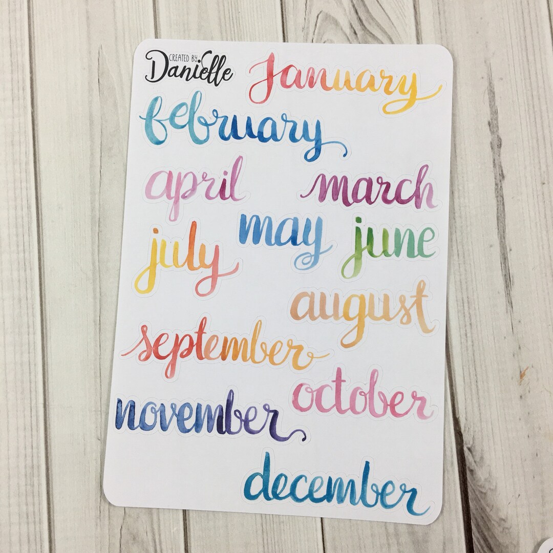 Rainbow Month Header Sticker, Journal Planner Stickers, Notebook ...